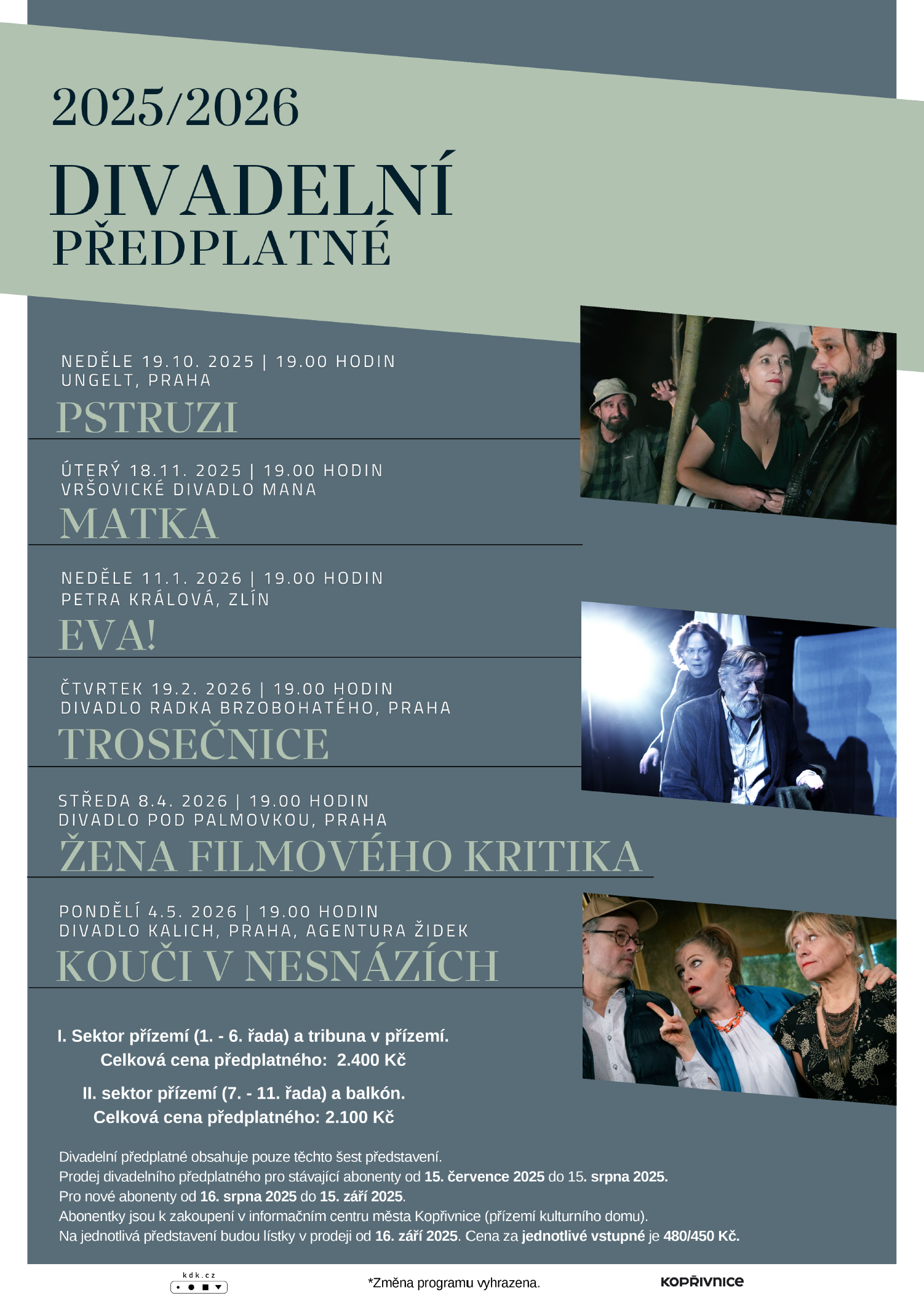 Kulturní dům Kopřivnice - Kultura - Divadelní předplatné 2025 | 2026